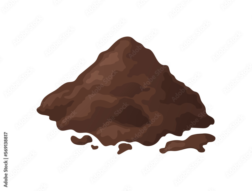 Pile of soil in cartoon. Heap of ground for agricultural. Vector ...