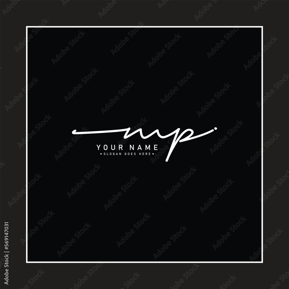 Handwritten Signature logo for Initial Letter MP - Vector Logo Template ...
