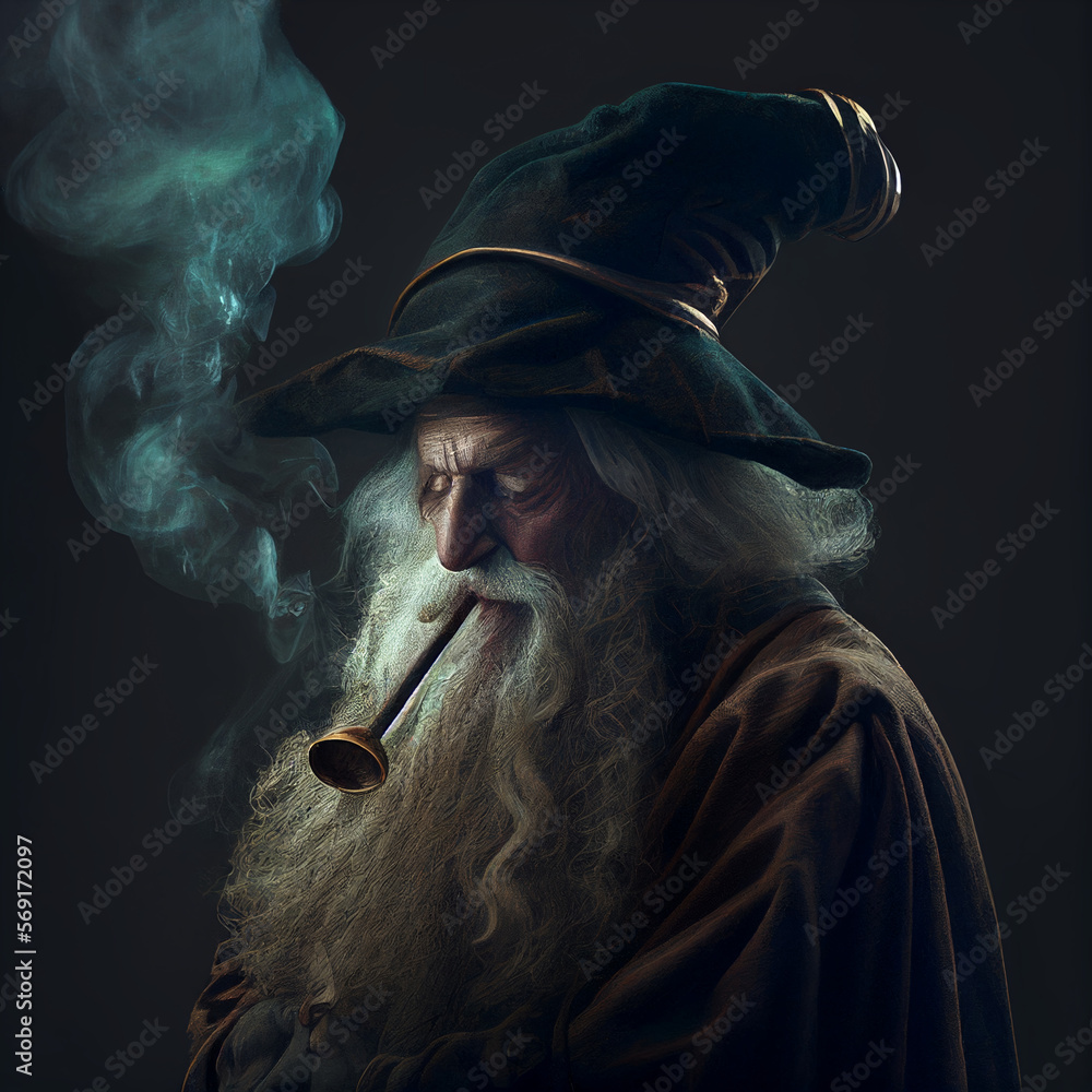 Ilustração Wizard Arcane Magic Powerful Magic-User Sorcerer White Beard ...