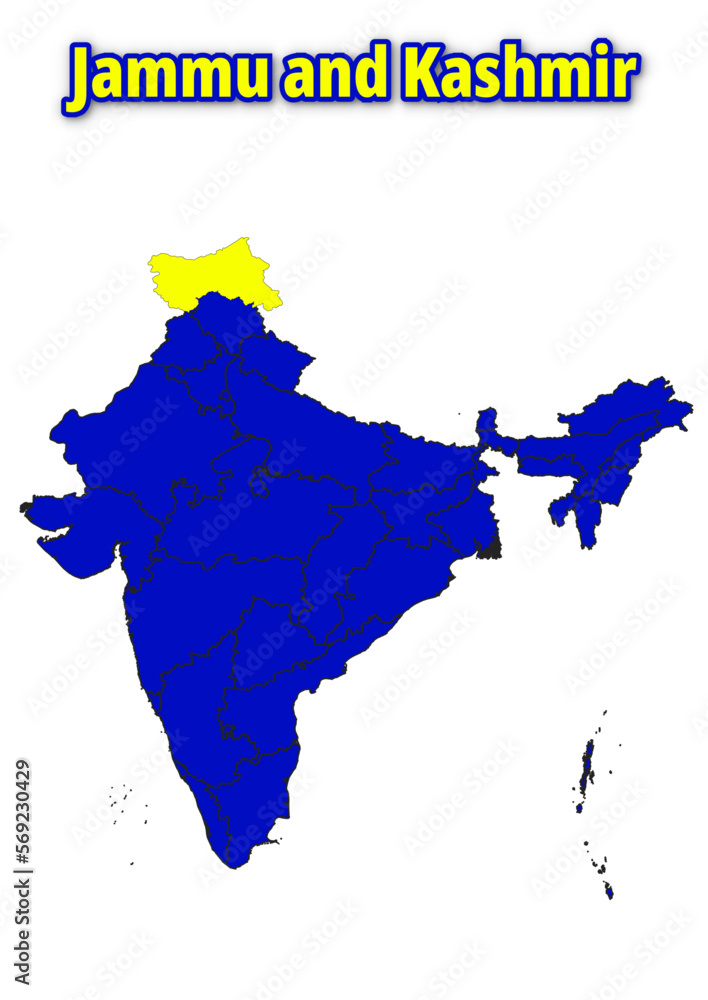 Vector de Stock Detailed illustration map of India, continent Asia with ...