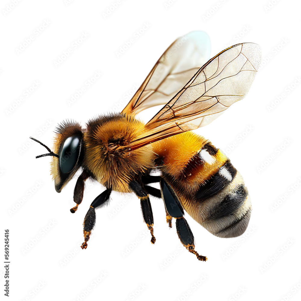 honey bee walking isolated on transparent background cutout Stock Photo ...