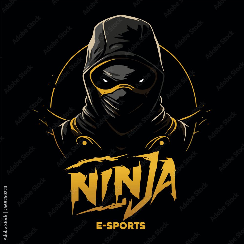ninja in mask, logo e-sports Stock Vector | Adobe Stock
