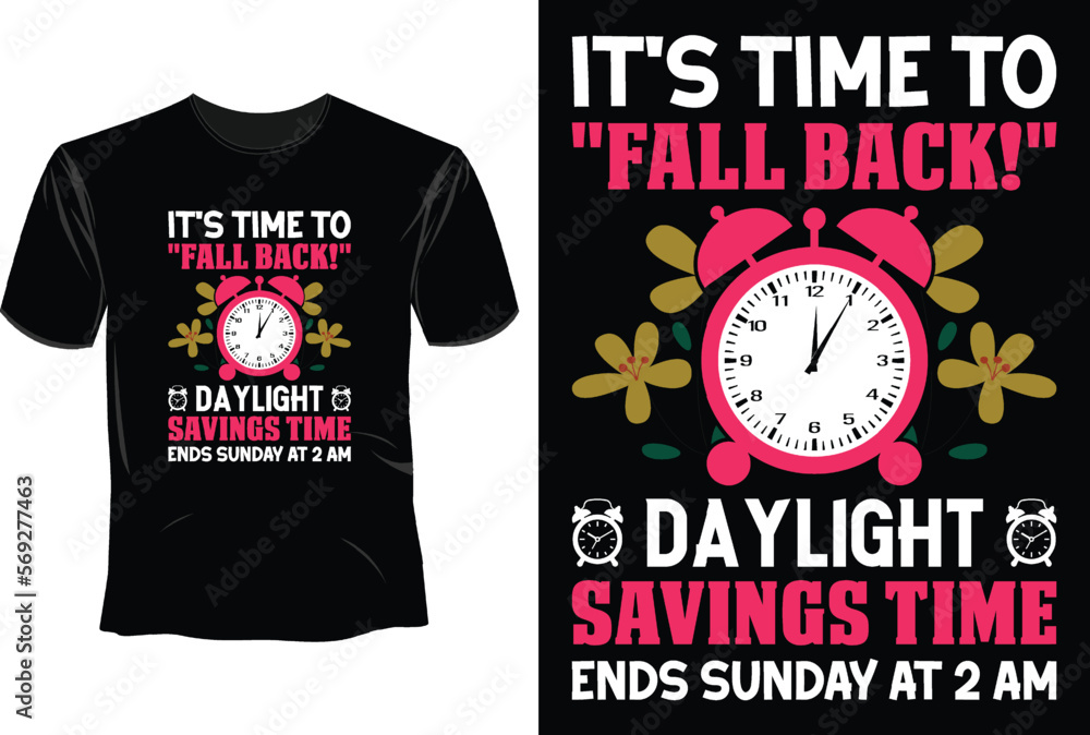 Vector de Stock Its time to fall back daylight savings time ends sunday ...