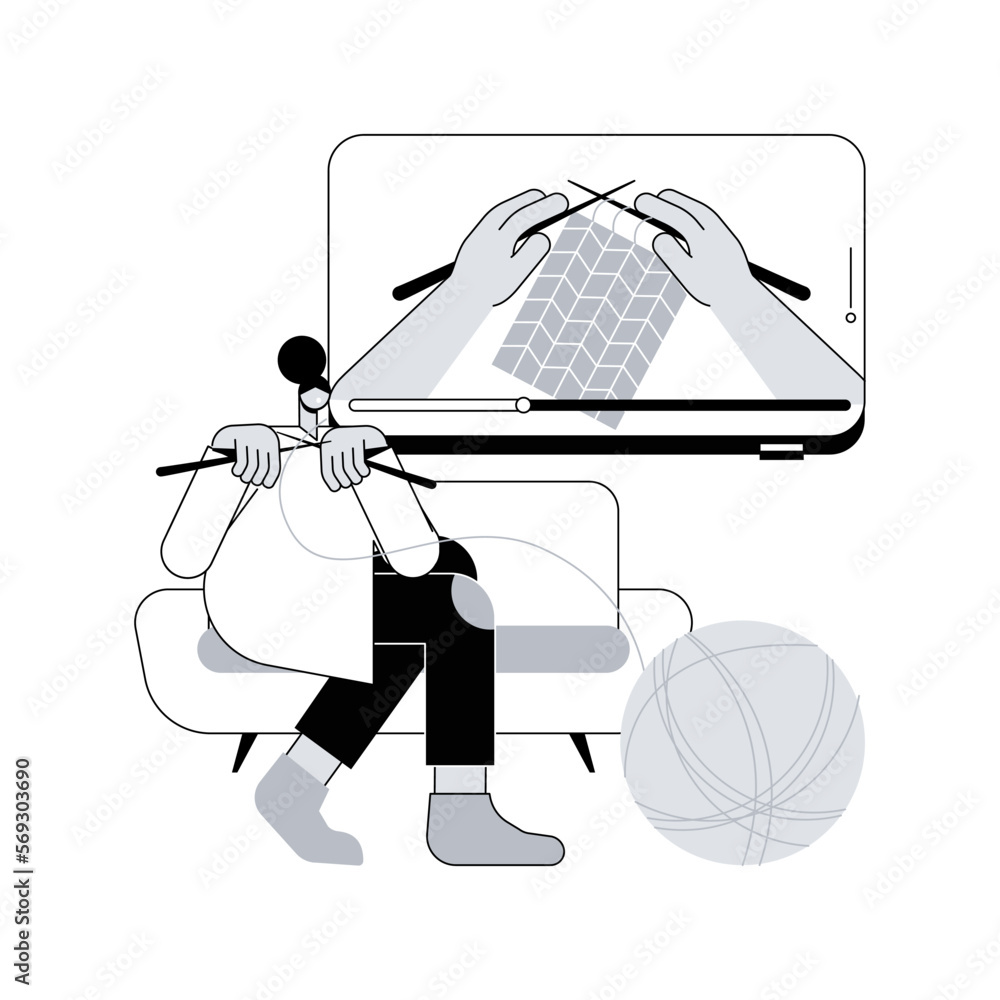 Learn how to knit abstract concept vector illustration. Positive self ...