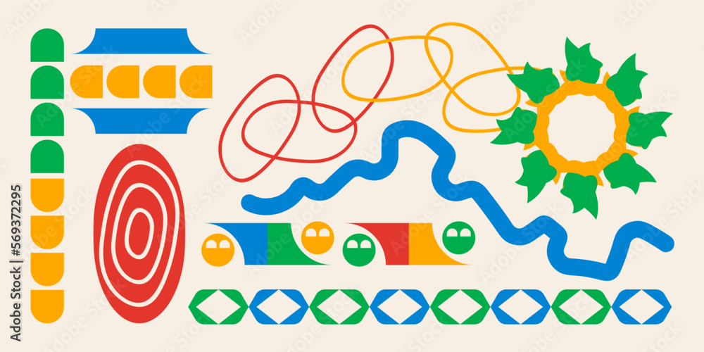 Figuras abstractas con variedad de formas y colores. Fondo extravagante ...