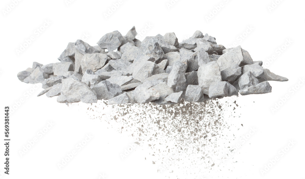 Стоковое фото «Rock gravel fly explosion fall, gray stone pebbles rock ...