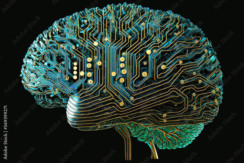 Artificial intelligence and data concept . Concept of future digital transformation , disruptive ...