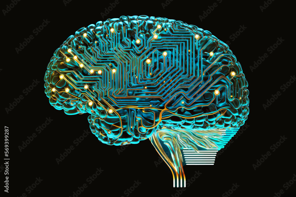 Artificial intelligence and data concept . Concept of future digital transformation , disruptive ...