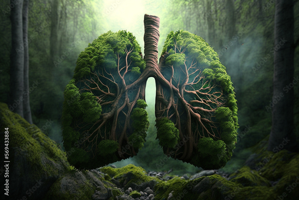 The forest, the lungs of Earth. Fresh and clean lungs without lung ...