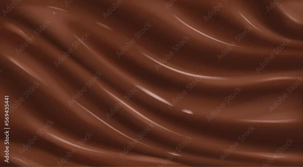 Realistic chocolate background. Glossy ripple surface of brown paint ...