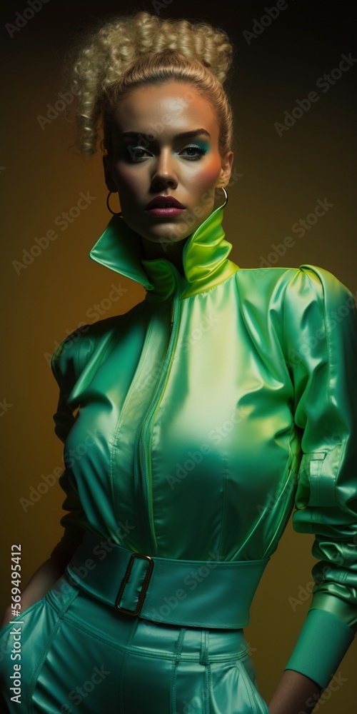 Hübsches Top Model im Portrait, Frau posiert im Fotostudio für Mode und ...