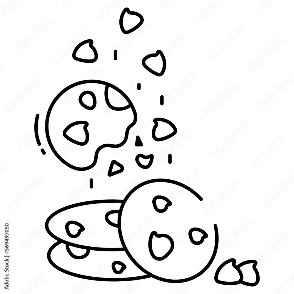 Outlined Choco cookies icon Stock Vector | Adobe Stock