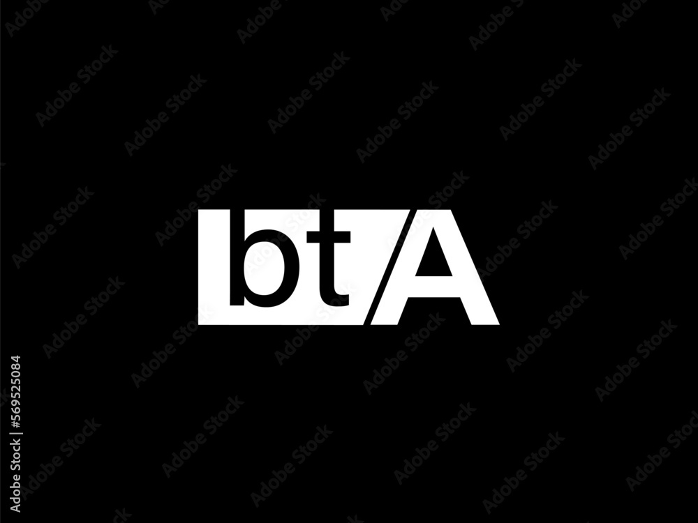 BTA Logo and Graphics design vector art, Icons isolated on black ...