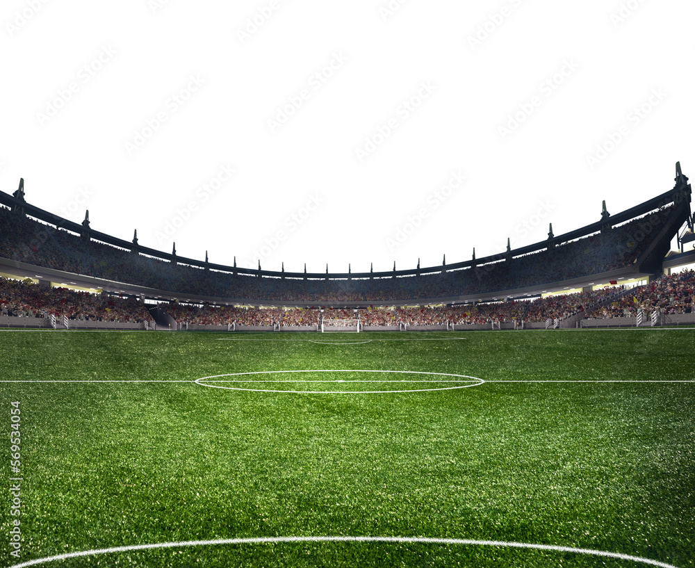 Modern football stadium ready to soccer match Stock Photo | Adobe Stock