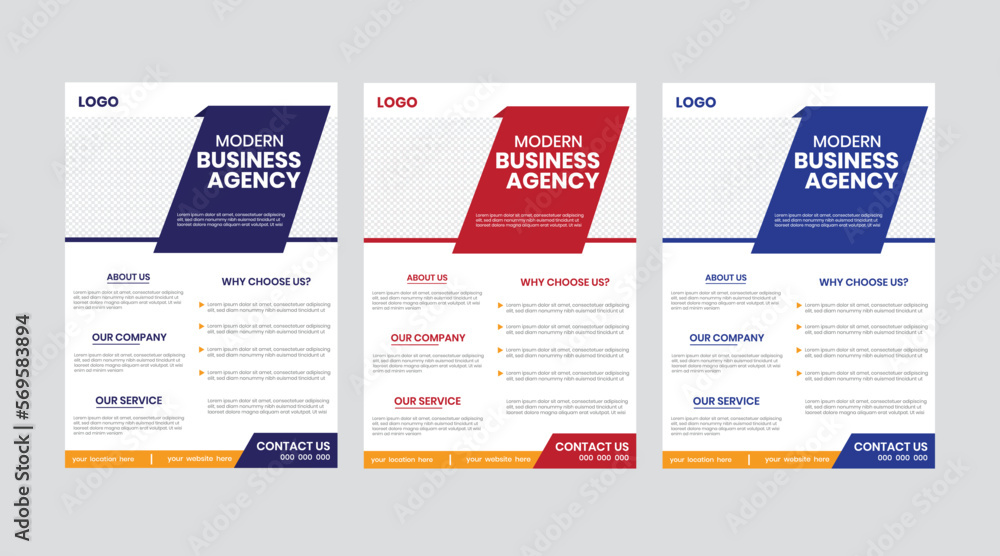 Corporate one sided vertical print material flyer, advertisement vector ...
