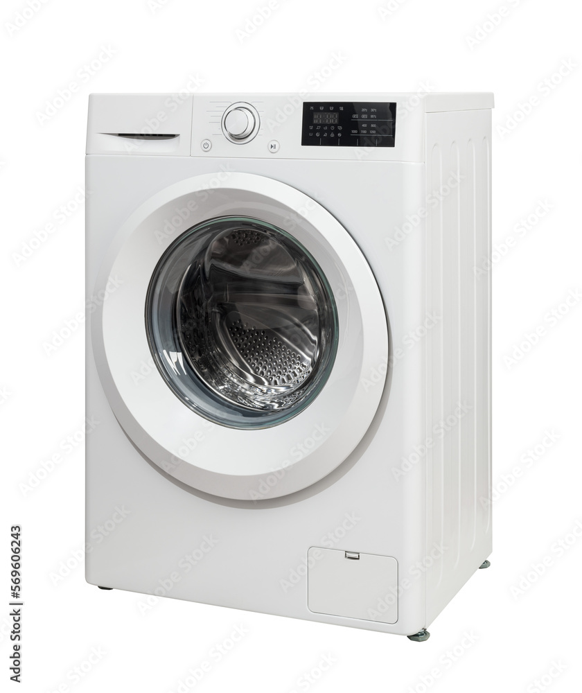 Washing machine side view on transparent backgroung, PNG image. Stock ...