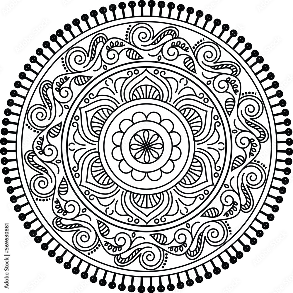 Indian Traditional and Cultural Rangoli, Alpona, Kolam, or Paisley ...