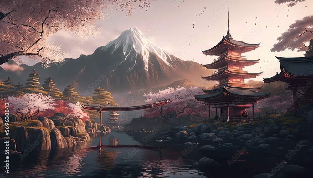 Breathtaking ancient city landscape of Japan, Japan in imagination ...
