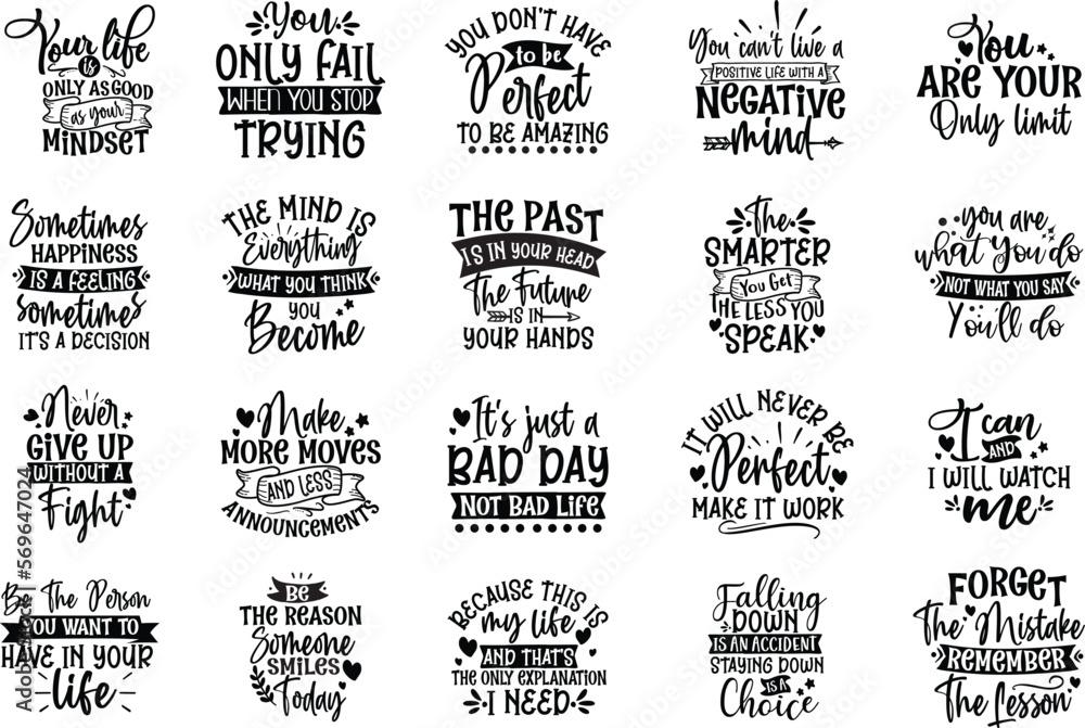Image vectorielle Stock Inspirational Quotes Svg Bundle, | Adobe Stock