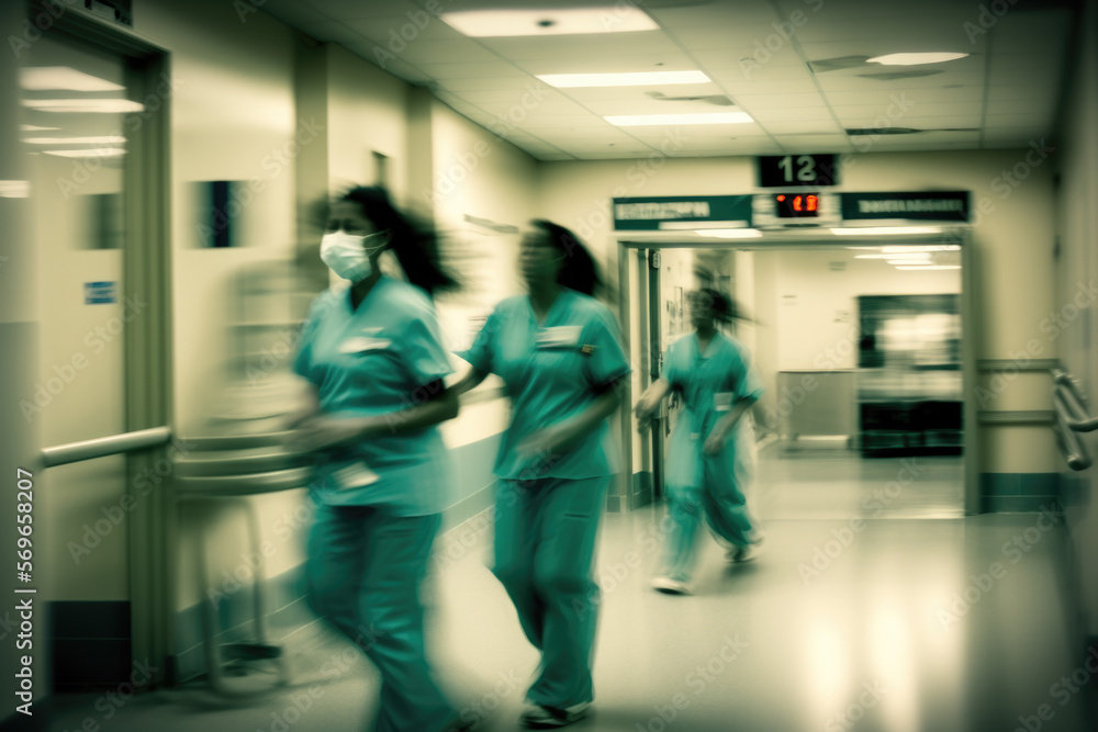 Stock-Illustration „Busy Fast-Paced Crowded Overcrowded Hospital ...