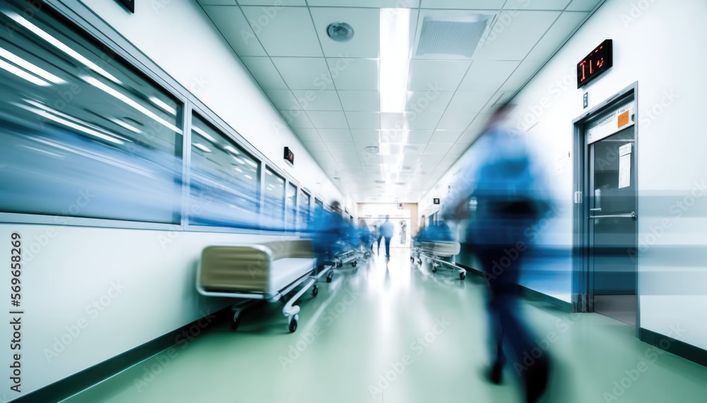 Busy Fast-Paced Crowded Overcrowded Hospital Emergency Room Hall ...
