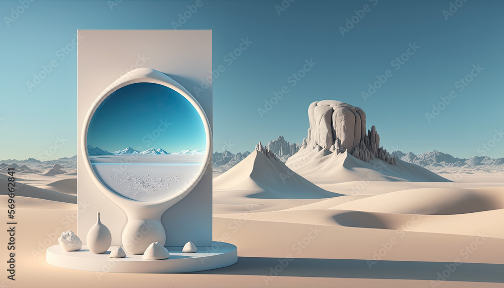 Ilustración de Stock Fantastic Planet Display with Arctic Desert ...