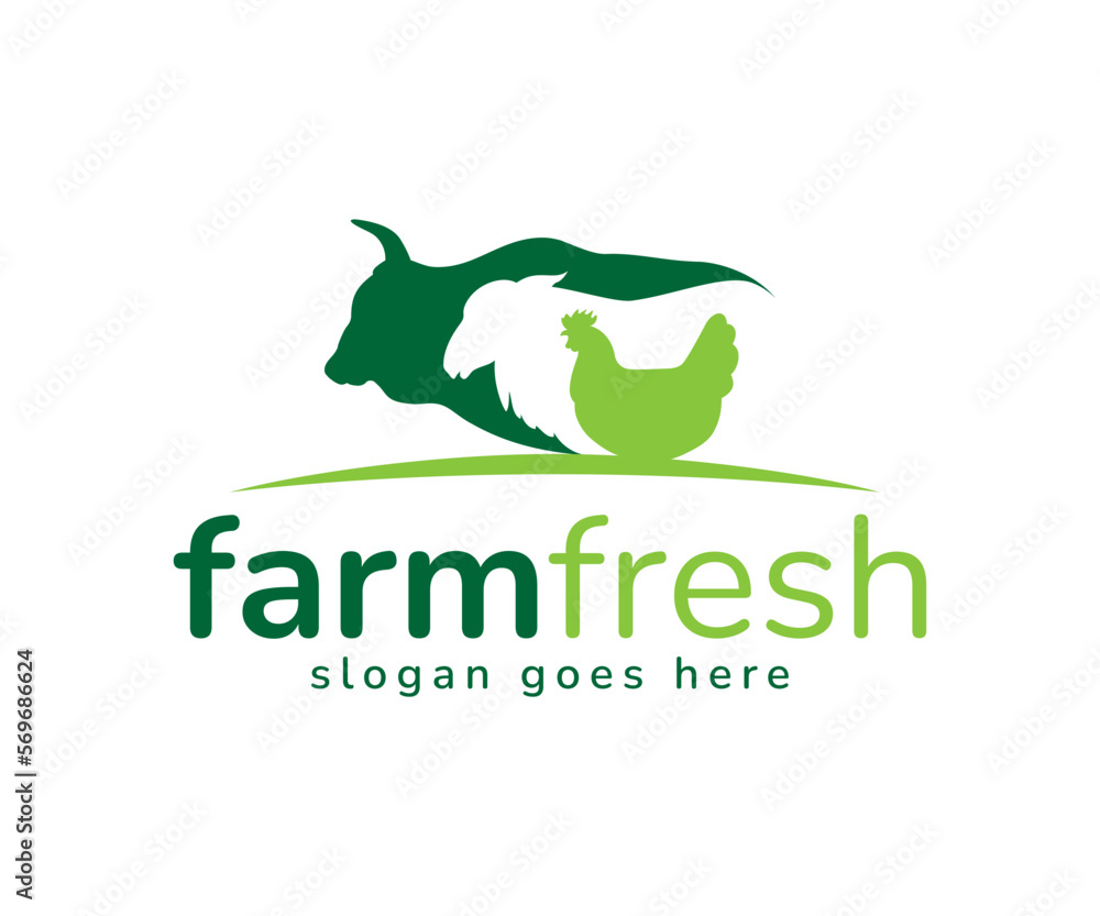 Animal farm logo design. Organic farm logo design. Cow, lamb, sheep ...