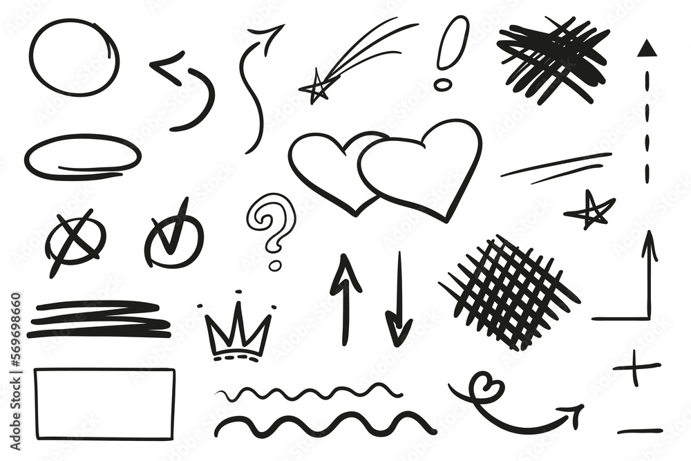 Infographic elements on isolation background. Collection of signs on ...