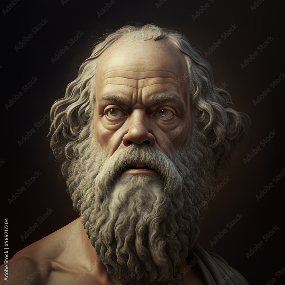 Portrait illustration of old man with long white beard depicting the ...