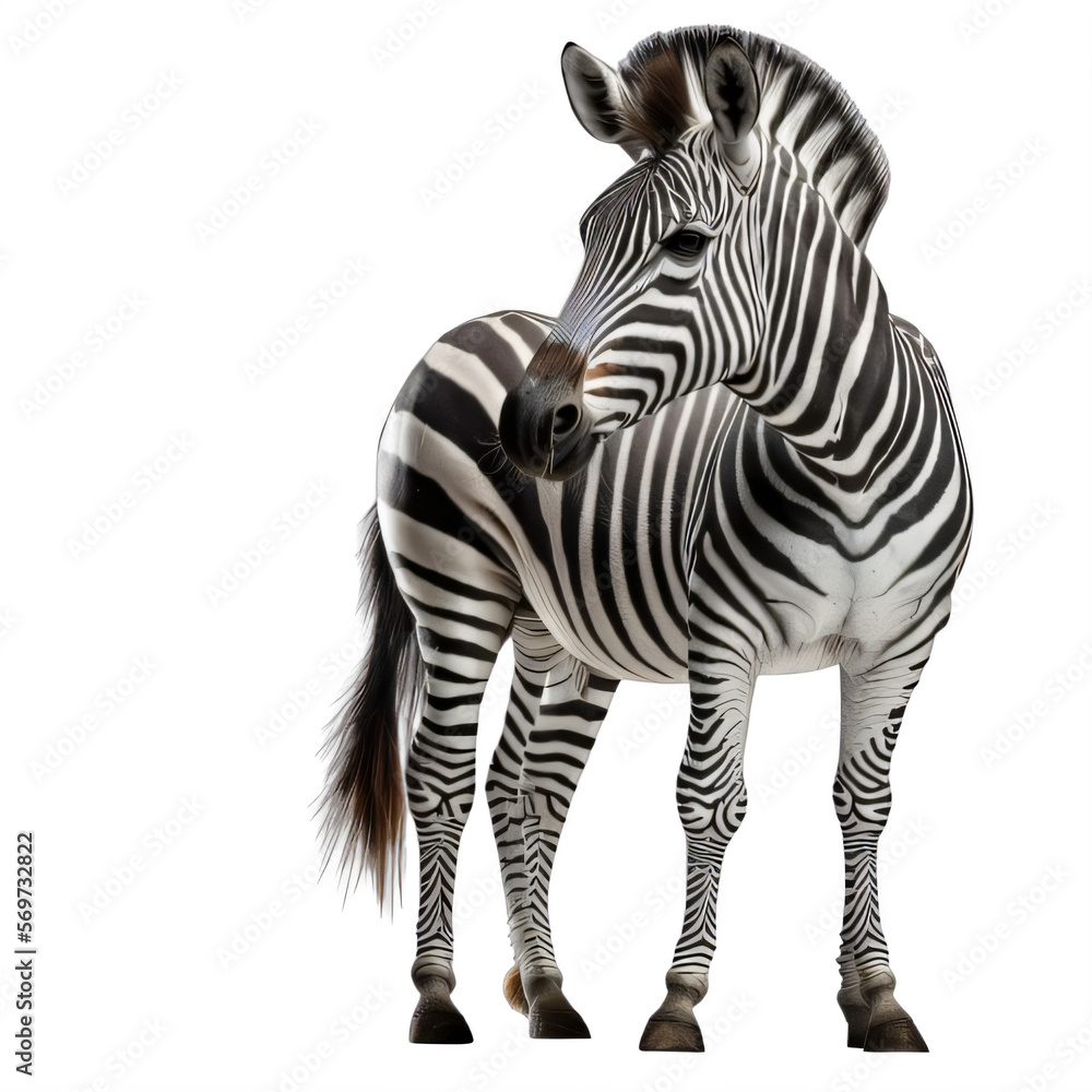 zebra on a transparent background png isolated Generative Ai Stock ...