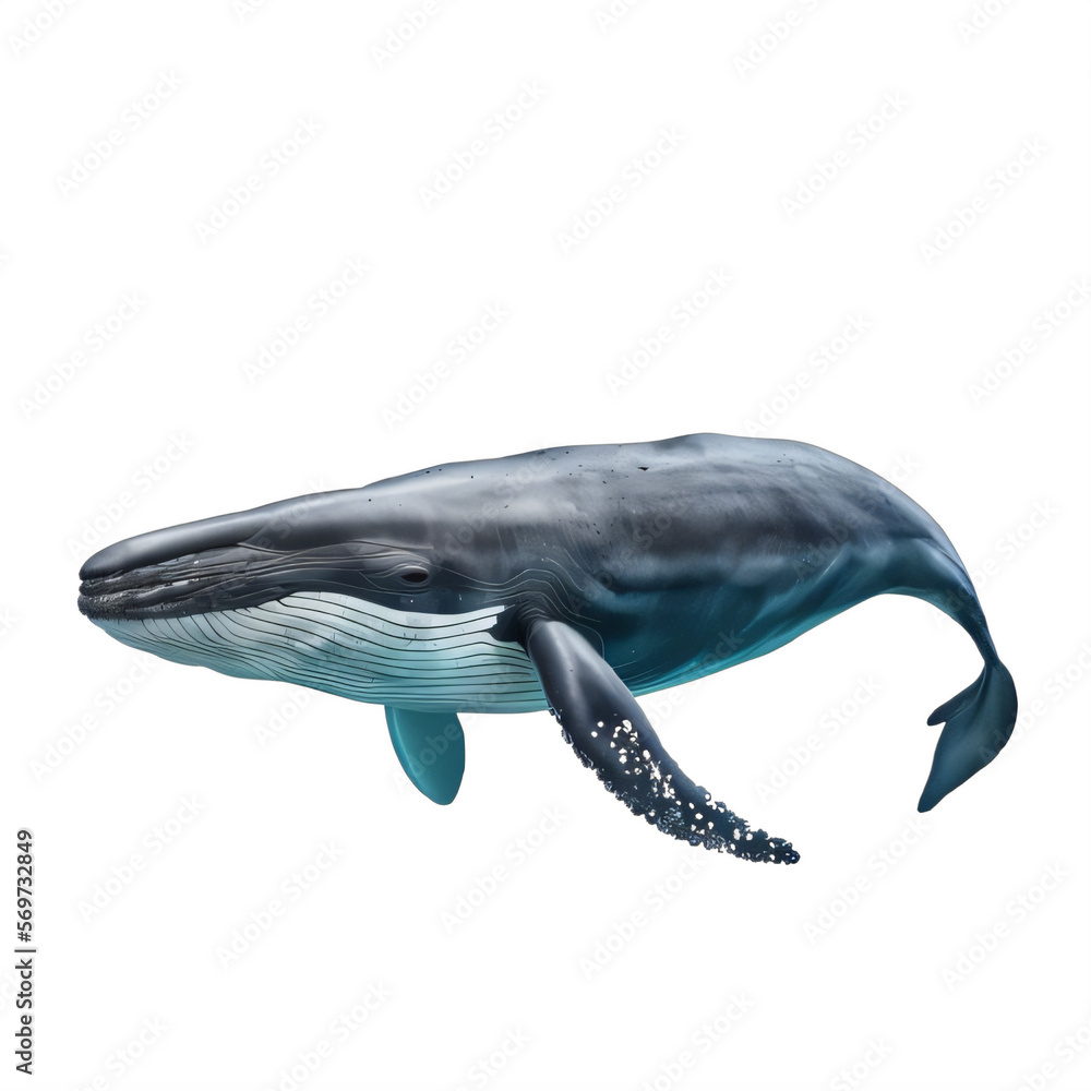 whale on a transparent background png isolated Generative Ai Stock ...