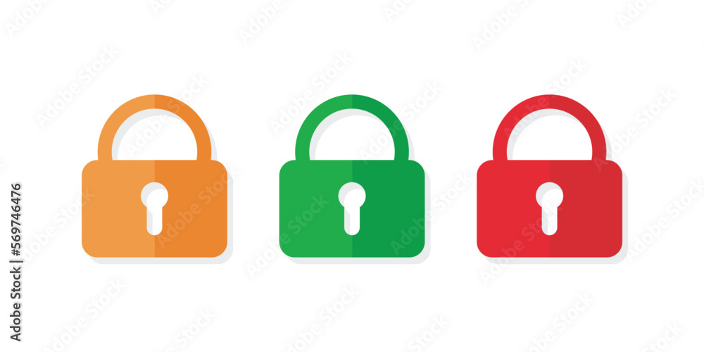 Lock icon set. Safety sign. Lock icon. Lock symbol. Locked lock icon ...