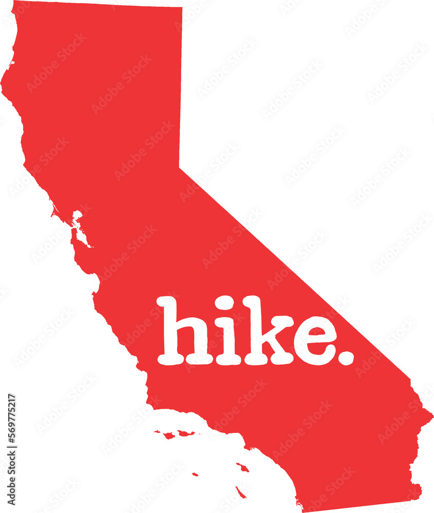 california state map hike decal - PNG image with transparent background ...