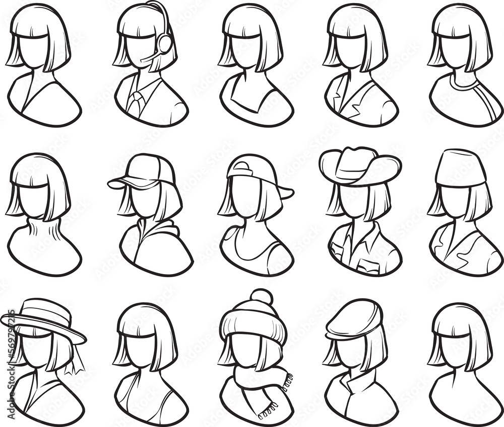 whiteboard drawing women icon set - PNG image with transparent ...