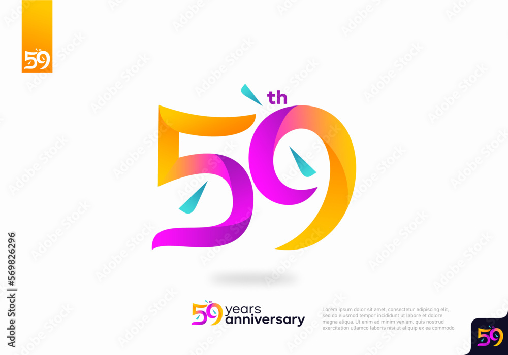 Vetor Number 59 logo icon design, 59th birthday logo number, 59th ...