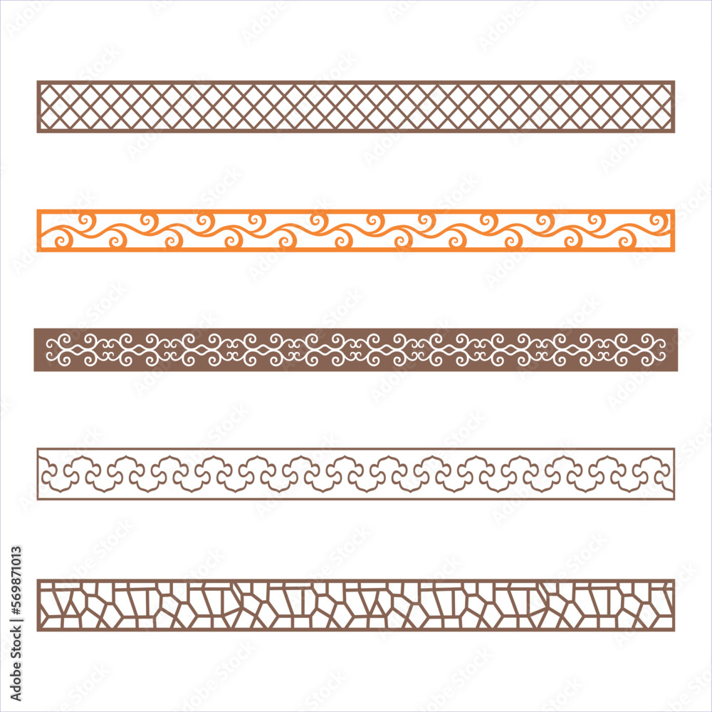 Vetor vector of stripe, border design eaves for CNC cutting plasma ...