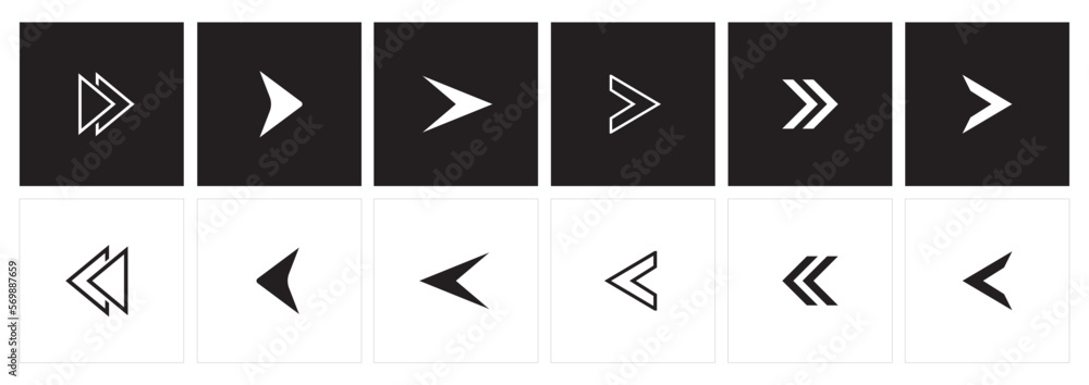Arrow vector set. Modern and simple arrow icons. Arrow Cursor Vector ...