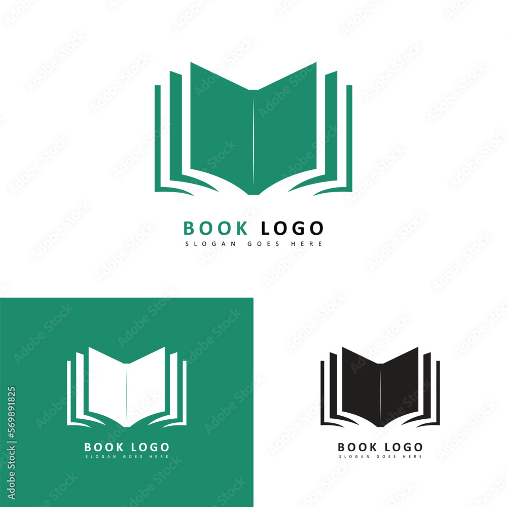 Vector illustration of bookstore logo for education, smart learning ...