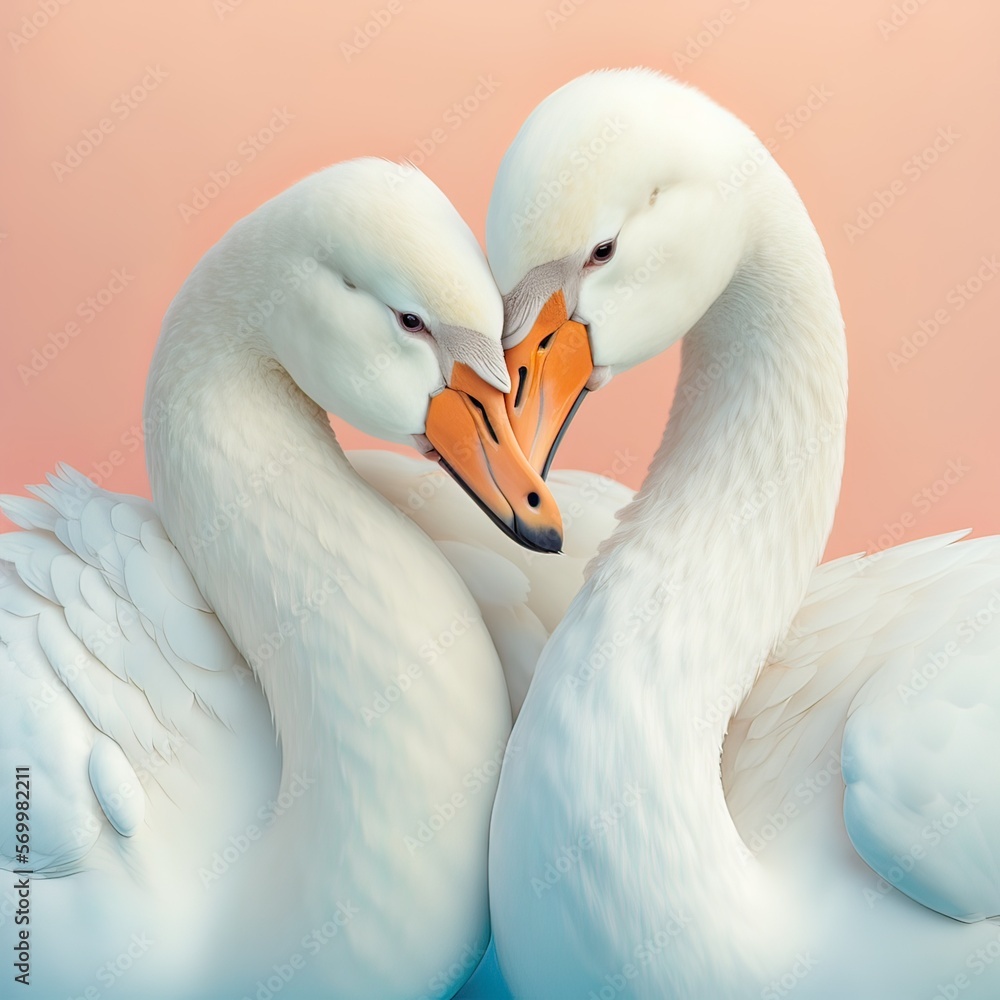 Pastel minimal portrait on a pastel pink background. Pure love of two ...