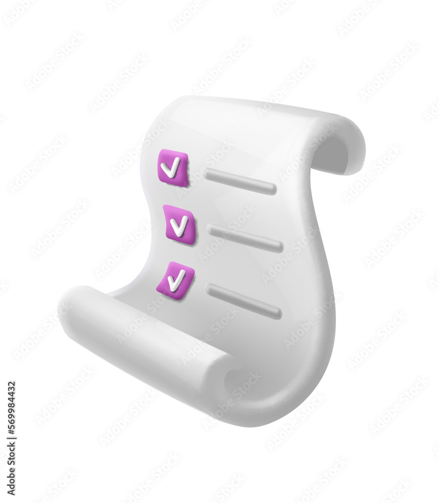 Vector de Stock 3d white todo check list, project plan concept ...