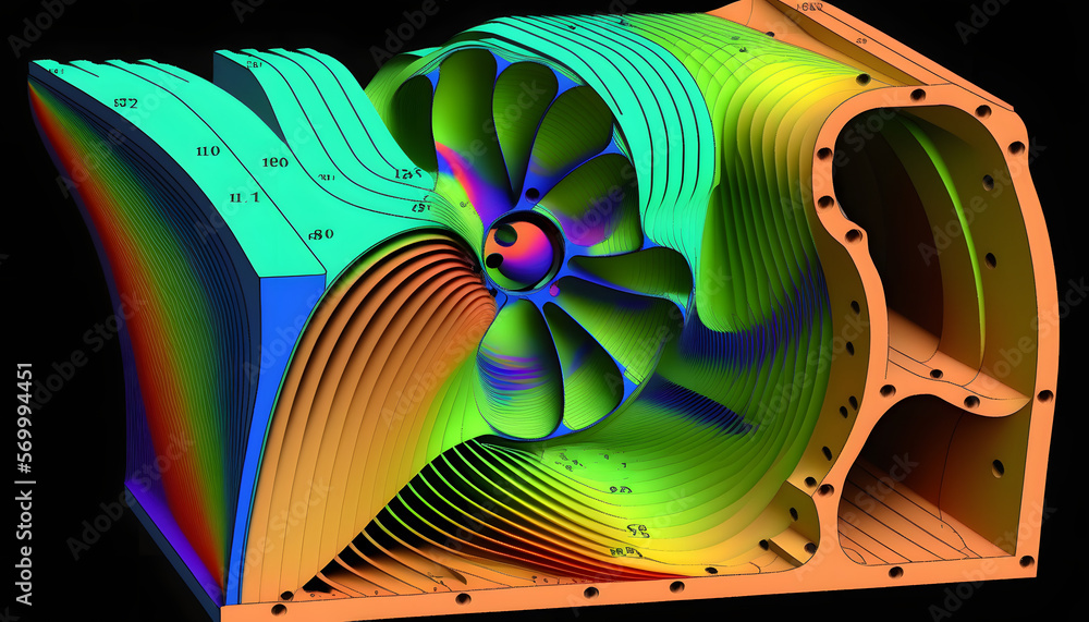 Stress and strain contour plot: A photo of a contour plot showing the ...