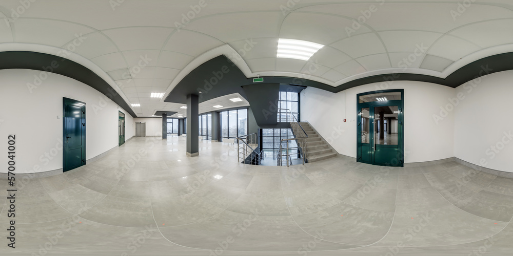 full seamless spherical hdri 360 panorama view in empty modern hall ...