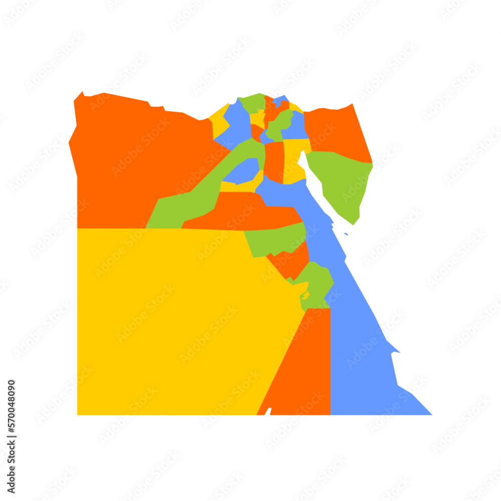 Egypt political map of administrative divisions - governorates. Blank ...