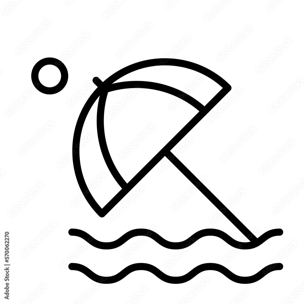 Outline Beach umbrella icon Stock Vector | Adobe Stock
