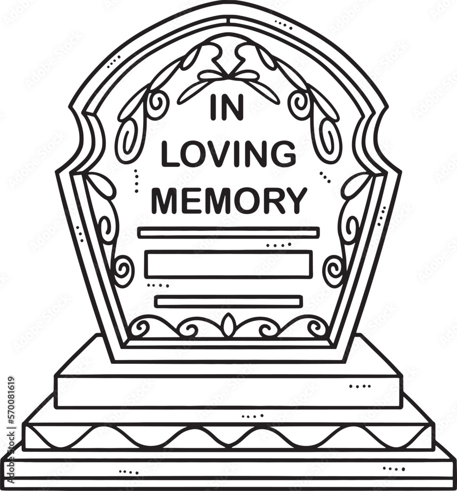 Vector de Stock In Loving Memory Isolated Coloring Page for Kids ...