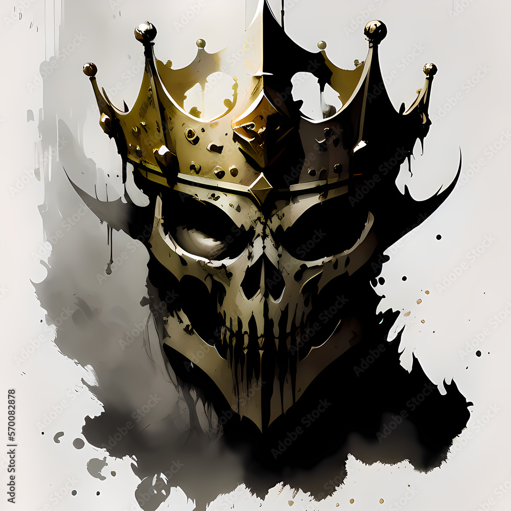 Ilustración de Stock Logo icon, Undead demon lich in the spectral crown ...