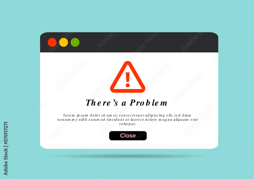 Problem message computer window warning popup.Premium Vector. Stock ...