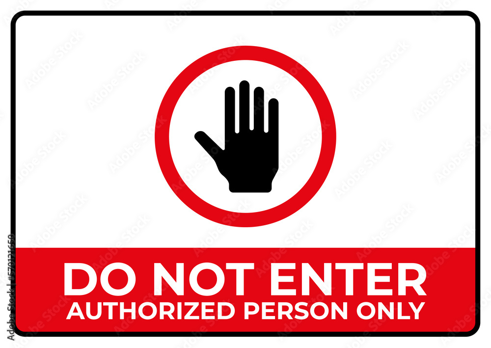 Do not enter sign board printable vector Stock Vector | Adobe Stock