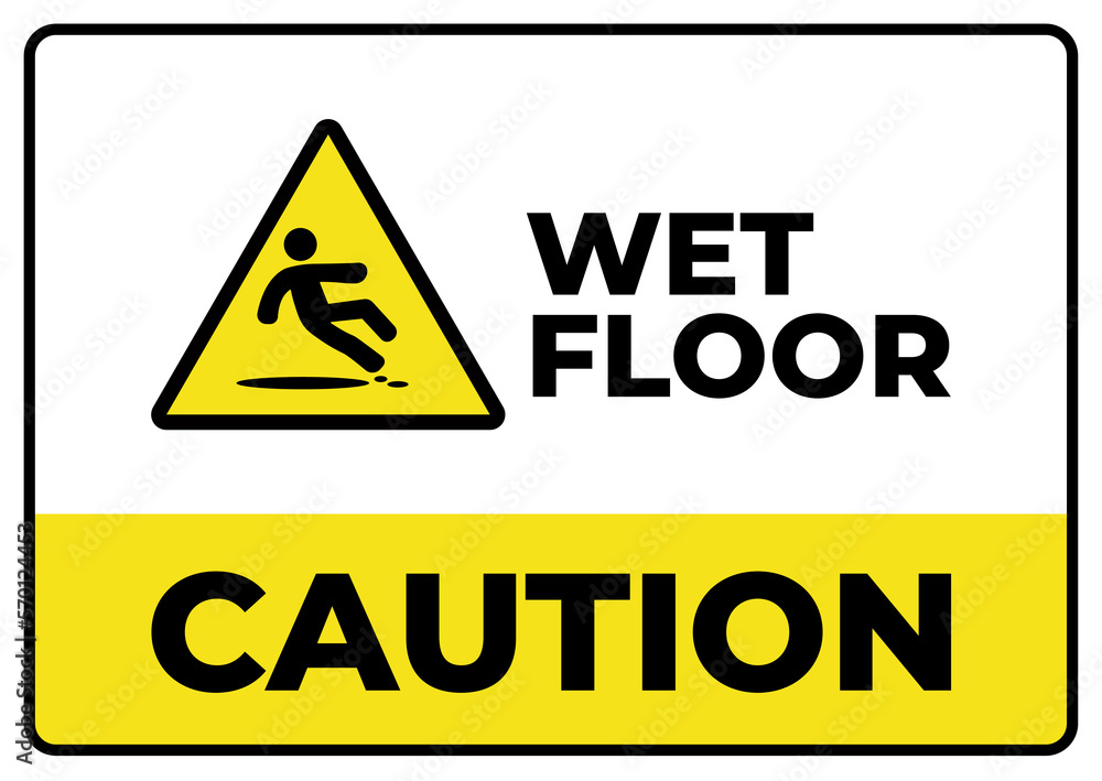 printable notice board caution wet floor Stock Vector | Adobe Stock