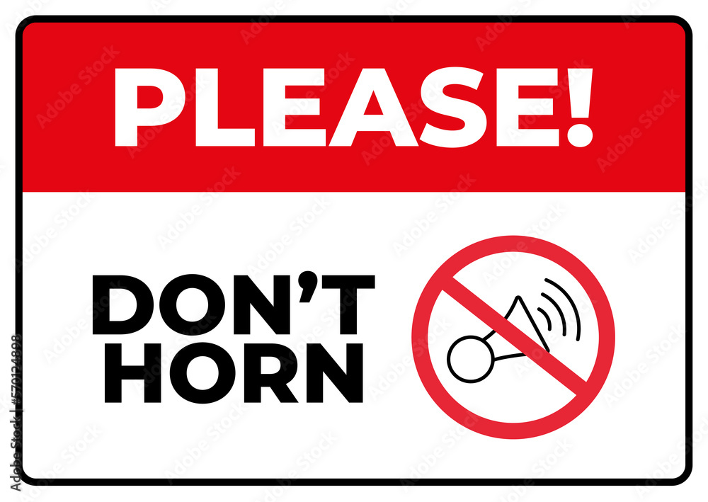 Do not horn sign board printable vector Stock Vector | Adobe Stock